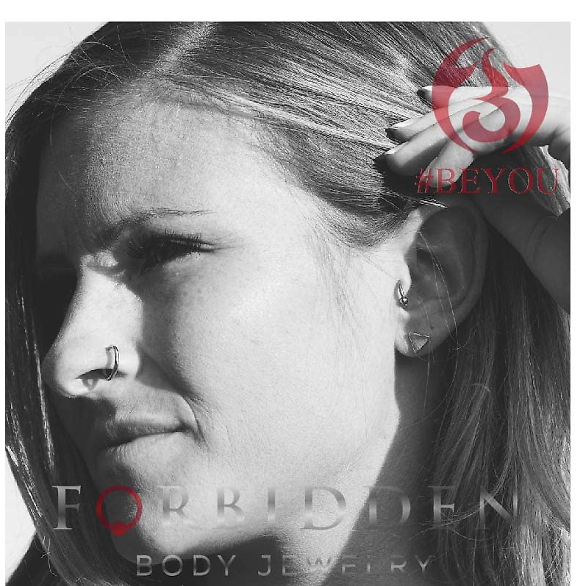 Forbidden Body Jewelry Stainless Steel Captive Bead Ring, Captive Bead Ball, Captive Hoop Cartilage, 16g 12mm Every-Day Surgical Steel Captive Bead Ring Body Piercing Hoops 4mm Balls