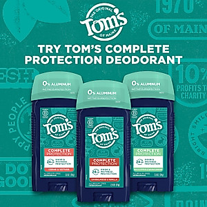 Tom's of Maine Complete Protection Aluminum-Free Natural Deodorant for Men, Sandalwood & Vanilla, 2.6 oz
