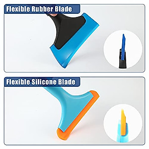 Silicone Squeegee, 2pcs Flexible Rubber Squeegee for Cars Silicone Scraper for Car Window Shower Squeegees for Shower Glass Door Car Windshield Window Cleaning (2 Sizes)