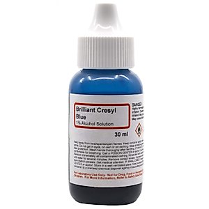 ALDON Innovating Science Brilliant Cresyl Blue, 1% Alcohol Solution, 30mL (1 fl oz) - Excellent for Microbiology Labs - The Curated Chemical Collection