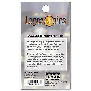 Firefighters Coin, Firefighter Challenge Coin, Pocket Token of Appreciation and Protection. “My God, in whom I Trust”. Gold-Color Plated Challenge Coin. Firefighter Souvenir, Psalm 91 Gift