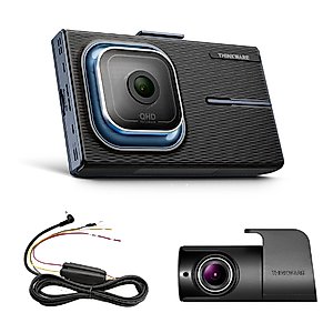 Thinkware X1000 Dual Channel Dash Cam 2K QHD 2560 x 1440 Front and Rear Cam, 156° Wide Angle Dashboard Camera Recorder with G-Sensor, Sony Sensor, Parking Mode, 3.5” LCD Touchscreen, Night Vision