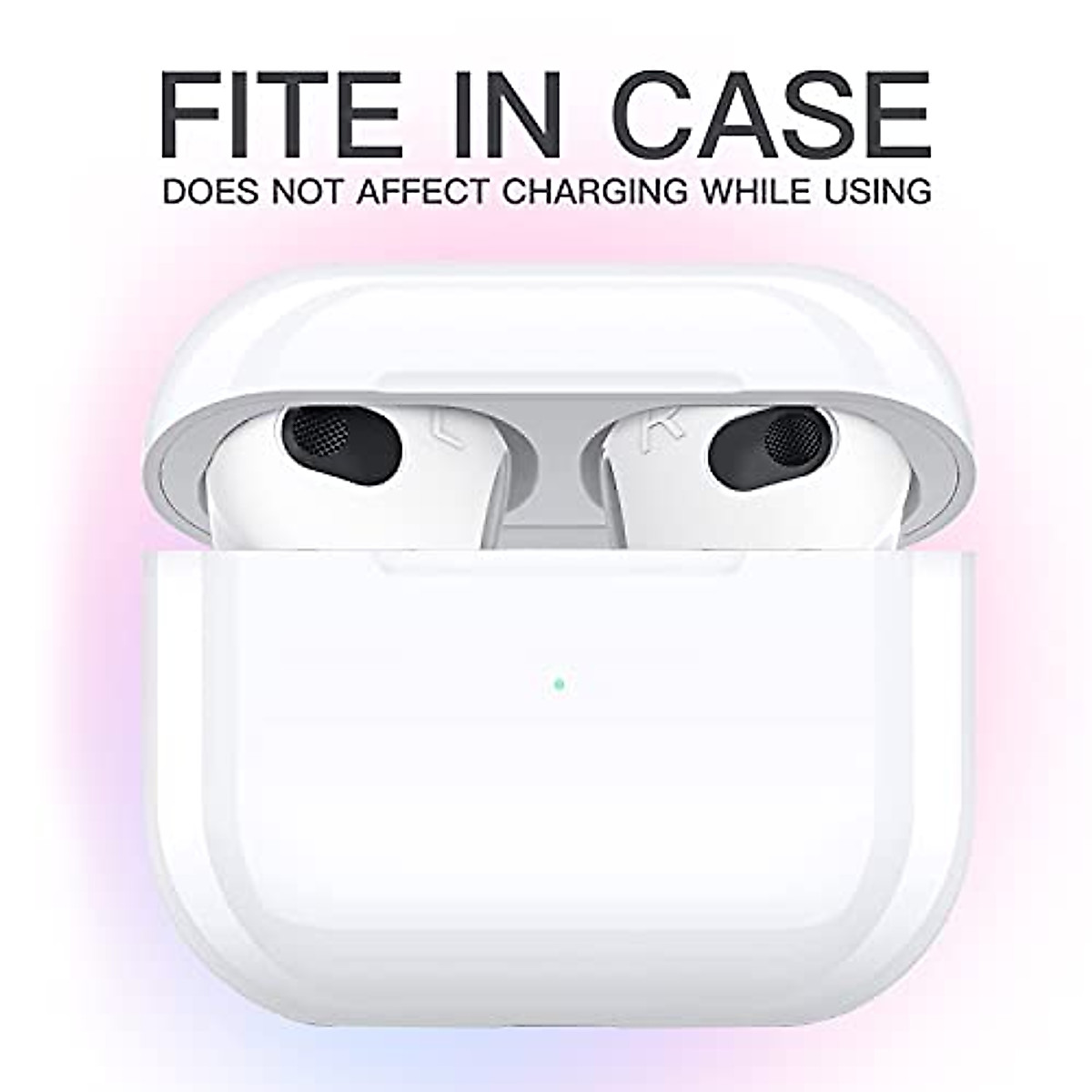 DamonLight Upgraded Cover for AirPods 3 [Fit in Case] Anti Scratches Add Grip Sport Ear Tips [US Patent Registered] Compatible with AirPods 3rd Generation (White)