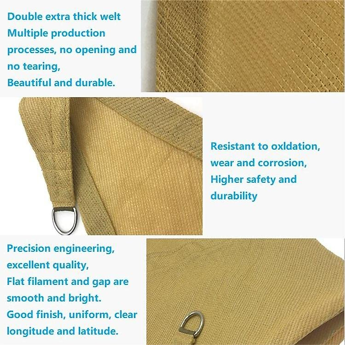 Isunshore 12'X16' Rectangle Sand Sun Patio Shade Sail Canopy Patio Sunshade Cover - 185 GSM - Block 98% of UV Radiation for Patio Backyard Lawn Garden Outdoor Awning, Sand