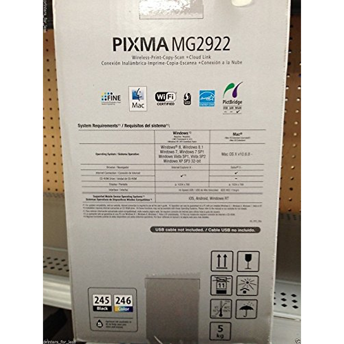 Canon PIXMA MG2922 Wireless All-in-One Inkjet Printer, 4800 x 600 dpi - Blue Finish