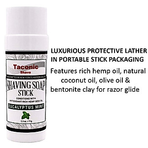 Taconic Shave Shaving Soap Stick with Antioxident Rich Seed Oils for a smooth shave (Eucalyptus Mint)
