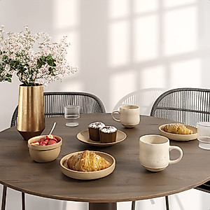 Modern Market Set of 4 Large 16oz Ceramic Coffee Mugs – Stoneware Coffee Mug Tea Cup Set, 5.75" x 4" x 3.75", Beige