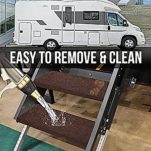 Afurkuot RV Step Covers 2 Pack, RV Step Rugs Stair Carpets Camper Step Cover 22” Wide Wrap Around Cover for RV Stair Camper Trailer Motorhome, Pack of 2 Camper Stairs Carpet, RV Accessories
