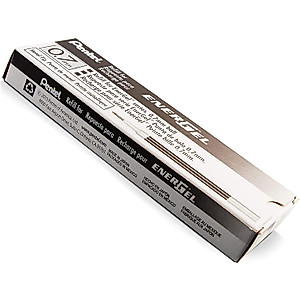 Pentel Refill Ink for BL57/BL77 EnerGel Liquid Gel Pen, Box of 12, 0.7mm, Metal Tip, Black Ink (LR7-A-12)