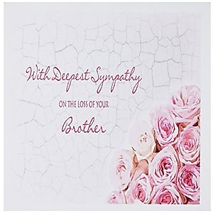 3dRose With Deepest Sympathy on the Loss of your Brother - Pink Roses - Greeting Cards, 6 x 6 inches, set of 6 (gc_128566_1)