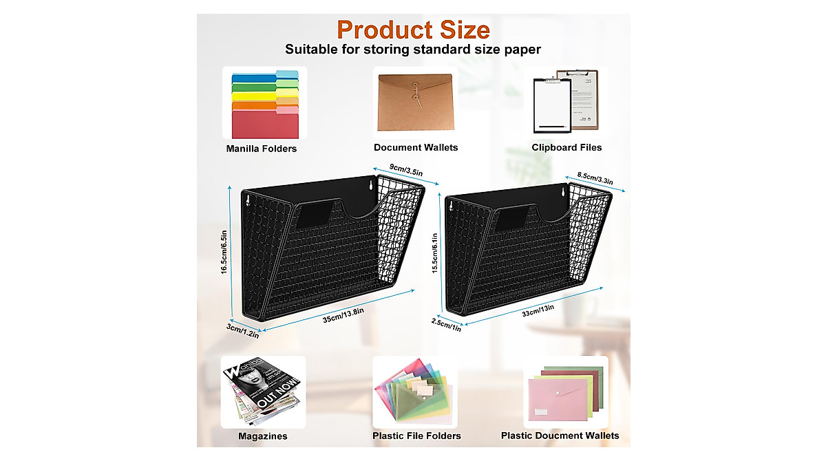 MFTEK Magnetic File Holder - Space-Saving Organizer