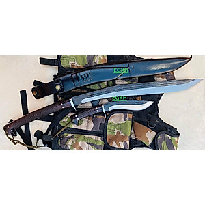 Kukri Factory Outlet Nepal - 21" Traditional Sirupate 2 Chira (Fullers) Rust Free Khukuri, Village Farmers High Carbon Steel Blade Knives