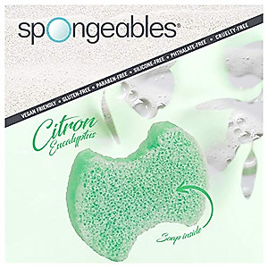 Spongables Pedi Scrub Foot Exfoliating 20+ Wash Sponge, Citron Eucalyptus, 1 Count