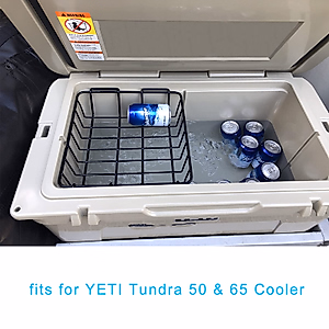 Cooler Basket for YETI Tundra 50 or 65,Inside Dry-Goods Basket Compatible with Cabela's 60QT, Igloo 52QT, Ozark Trail 52QT,Pelican Elite (45 & 70) etc,Stainless Steel Wire Cooler Rack