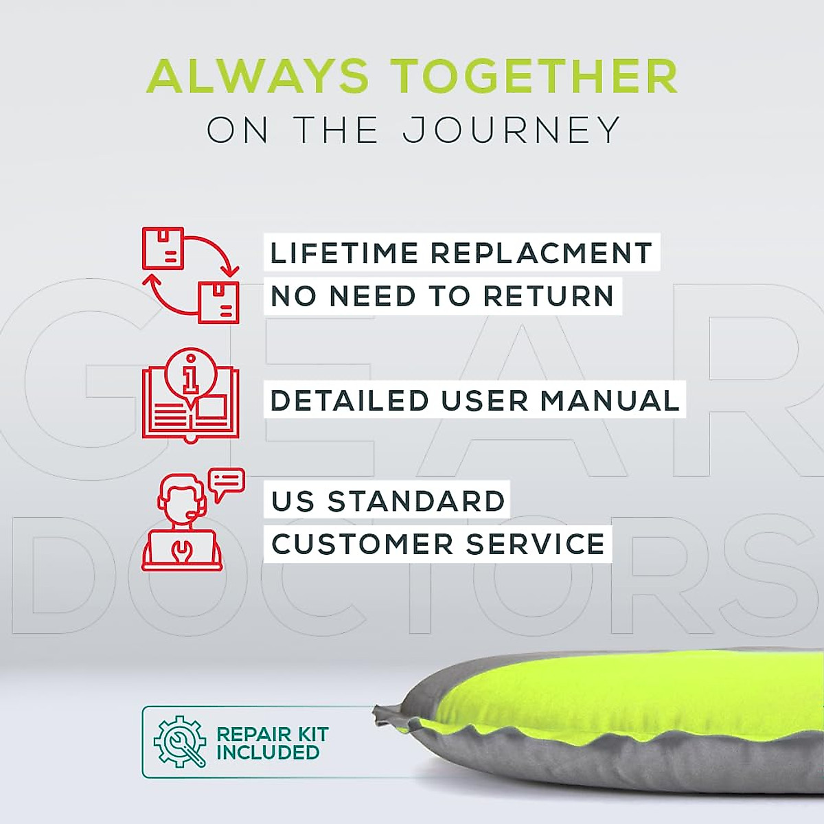 Gear Doctors Self Inflating Camping Sleeping Pad for Camping 4.3 R Insulated Camping mats-1.5 in Must Haves Inflatable Foam air Sleep mat Self Inflating air Mattress for Camping cot pad Tent Floors