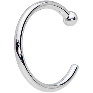 Body Candy Tiny Nose Hoop 20 Gauge 1/4 Small Diamenter Solid 14k White Gold 6mm Nose Hoop