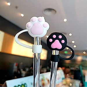 20 Pieces Straw Cover Cap Reusable Silicone Straw Toppers Drinking Straw Tips Lids for 8-10 mm Cute Straws Plugs (Not include Straw) Style1