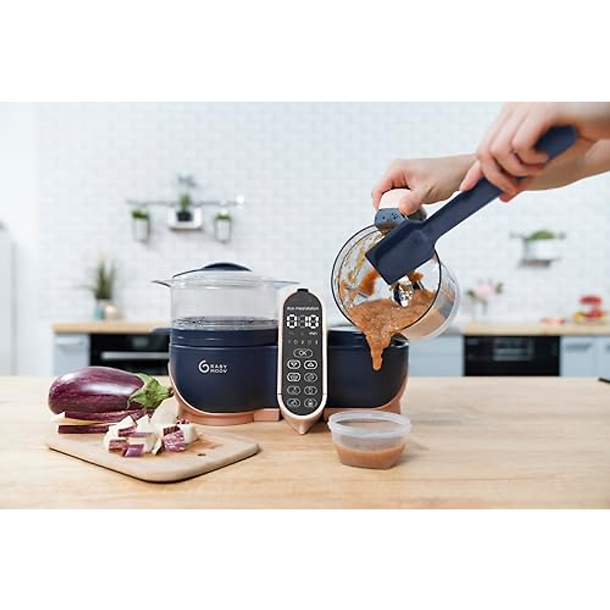 Babymoov Duo Meal Station XL, 6 in 1 Food Processor with Steamer, Multi-Speed Blender, Warmer, Defroster & Sterilizer (Nutritionist Approved), pink