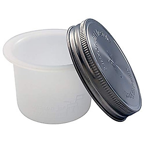 Divider Cup by Mason Jar Lifestyle - For Salads, Dips, and Snacks. Plastic Free Bento Lunch Container(Frost, Wide Mouth)