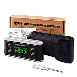 eOUTIL Digital Level Angle Finder Waterproof IP65 Protractor Angle Gauge Inclinometer with V-Groove Magnetic Base/0~360 Degree