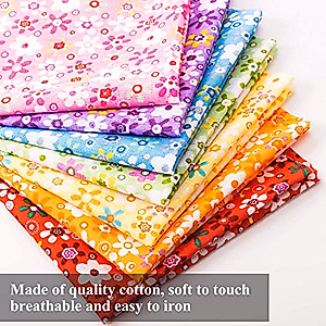 28 Pieces 10 x 10 Inch Cotton Fabric Quilting Patchwork Fabric Square Sewing Craft Fabric Printed Fabric Bundle with Scissors for Sewing Quilting Handmade DIY Crafts, 25 x 25 cm