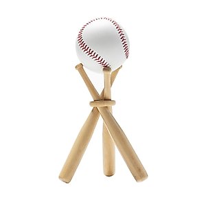 xuetbe Wood Baseball Display Tripod Holder Sports Official Baseball Autograph Display Stand for Tenni, Softball and Other Small Spherical Objects- Consists of 3 Mini Baseball Bats & 1 Ring (6 inch)