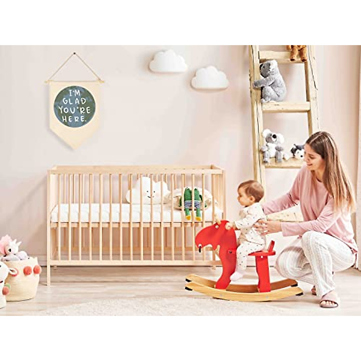 Glad You're Here-Inclusive Classroom Decor-Welcome Gift-Teacher Gift-Canvas Hanging Pennant Flag Banner Wall Sign Decor Gift-Birthday Christmas Gift