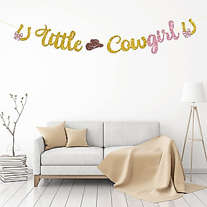Little Cowgirl Banner - Western Cowboy One 1st Birthday Banner for Little Girl Gender Reveal Welcome Baby Girl Birthday Party Decorations