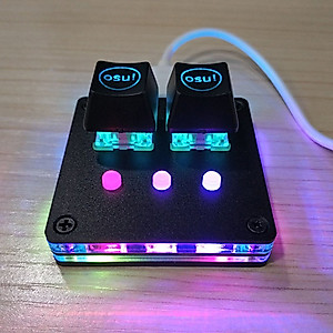 HFSECURITY DIY NONO OSU Keypad Gaming Keyboard Rhythm Games Keypad Hot Swap Programming with Software for V4 PC Android, 5 Key Keyboard USB 2.0 RGB Backlit, Cherry Mechanical Keyboard with Light