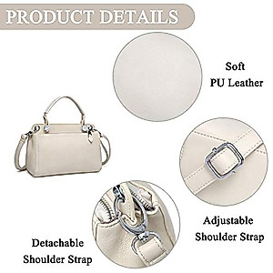 Kasqo Small Satchel Handbags for Women, Fashion Leather Top Handle Satchel Bag Shoulder Purse Crossbody Bags for Teen Girls