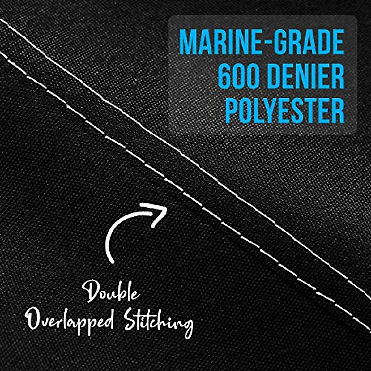 SereneLife Waterproof Boat Bimini Top Cover-61-66'W 3 Bow Bimini Top Canvas Sun Shade Boat Canopy-1' Double Wall Aluminum Frame Tube,2 Straps 2 Rear Support Poles,Storage Boot-SLBT3BK661(Black)