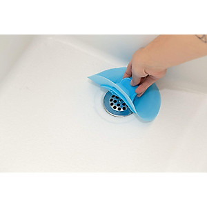 Bizzu Hippo Tub Stopper, Soft and Flexible Silicone Bathrub Drain Plus, Baby and Toddler Bathtime Accessory, Blue