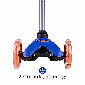 Ignight Blue/Orange 3 Wheel Scooter for Boys and Girls Ages 3+, Max Weight 75lbs, Foot-Activated Brake - Durable, Comfortable, & Easy to Ride