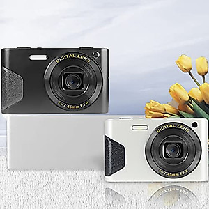 Nsxcdh Digital Camera, 18MP FHD Digital Camera with 8X Digital Zoom and 2.7 Inch LCD Screen, Electronic Anti-Shake, for Teens Students Boys Girls Seniors(White/Black)