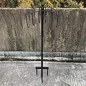 Archi Garden Hose Holder, Sturdy Metal Hose Stand Detachable Water Hose Holder Freestanding Hose Holders with 3 Long Spiky Feet Heavy Duty Storage Hanger Organizer for Lawn & Yard