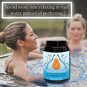 Macke Pool & Patio Silk Balance Shock Gems, Shock Oxidizer, for spas, hot tubs, Swim spas, 40 gems per Container, eliminates Odors, Reduces contaminates, silkbalance