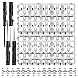 Ohiyoo 100 Set Bottle Opener Insert DIY Bottle Opener Hardware Stainless Steel Metal Bottle Opener Insert Kits Silver Resin Bottle Opener Hardware Beer Bottle Opener DIY Hardware (Silver, 100 Set)