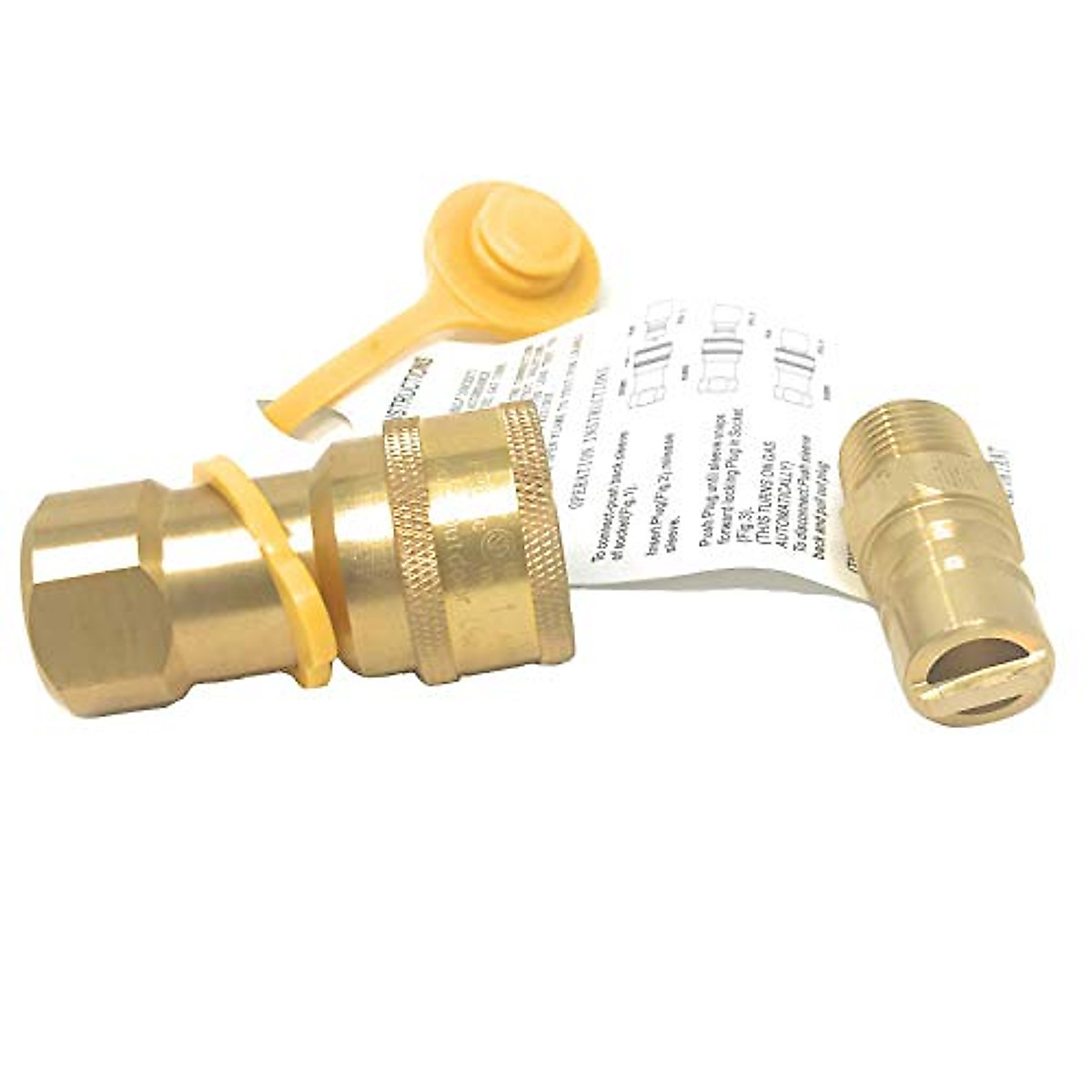 1/2" QDD LP Gas Quick Connect/Disconnect Connector & Male Insert Plug [8630 3308] Solid Brass 1/2 PSIG Pressure Input 1/2 Ins & 1/2" Male NPT x 1/2 inch Natural Gas Propane Fitting Connector