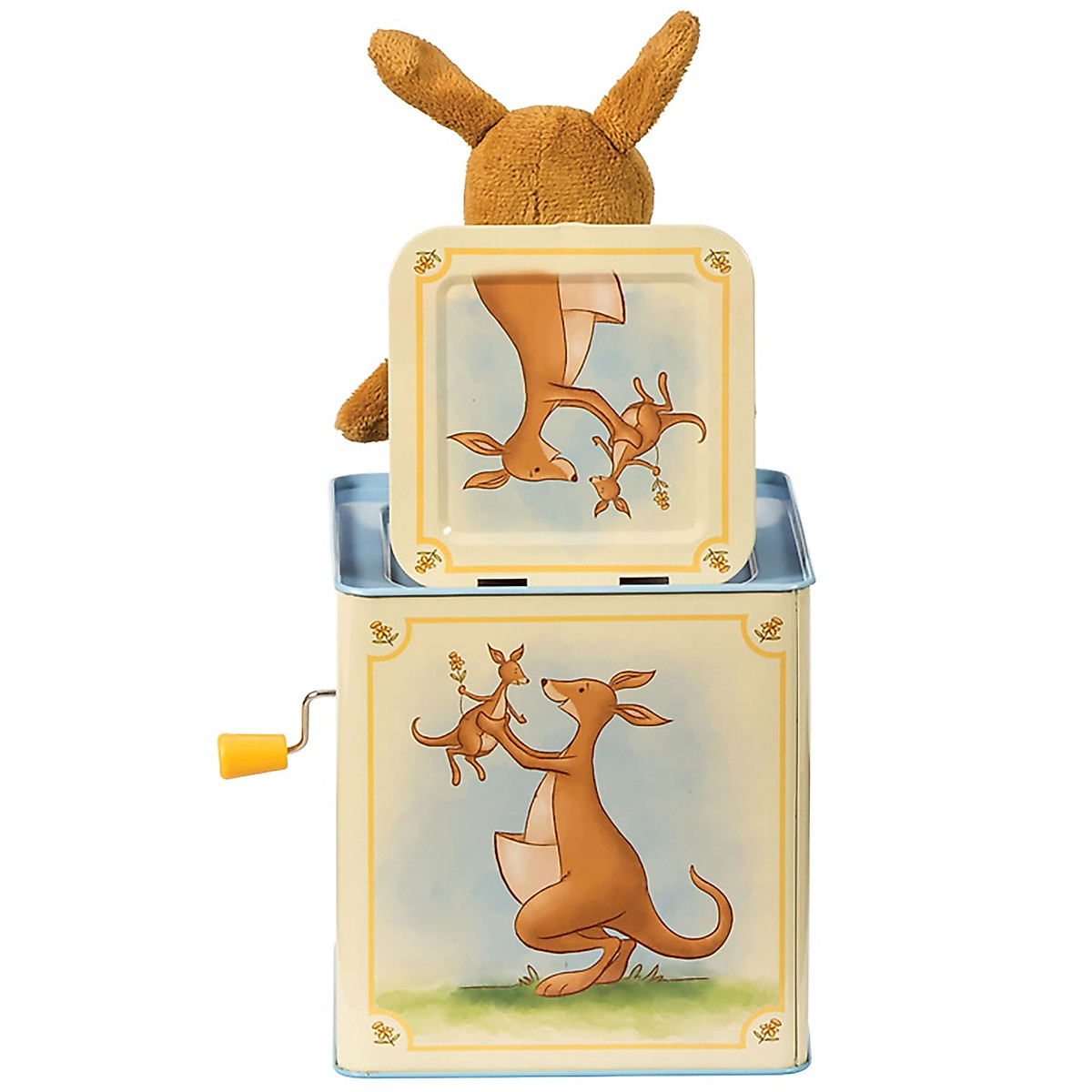 Schylling: Jack in Box - Kangaroo - Classic Pop-Up Music Toy, Momma & Baby Joey Finger Puppet, Plays Song Pop Goes The Weasel, Toddler & Kids 18mo+