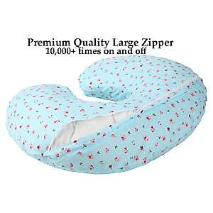 Knlpruhk Floral Nursing Pillow Cover Set 2 Pack Jersey Knit Soft Hypoallergenic Slipcovers for Breastfeeding Moms Baby Girl Boy Fits On Infant Nursing Pillow
