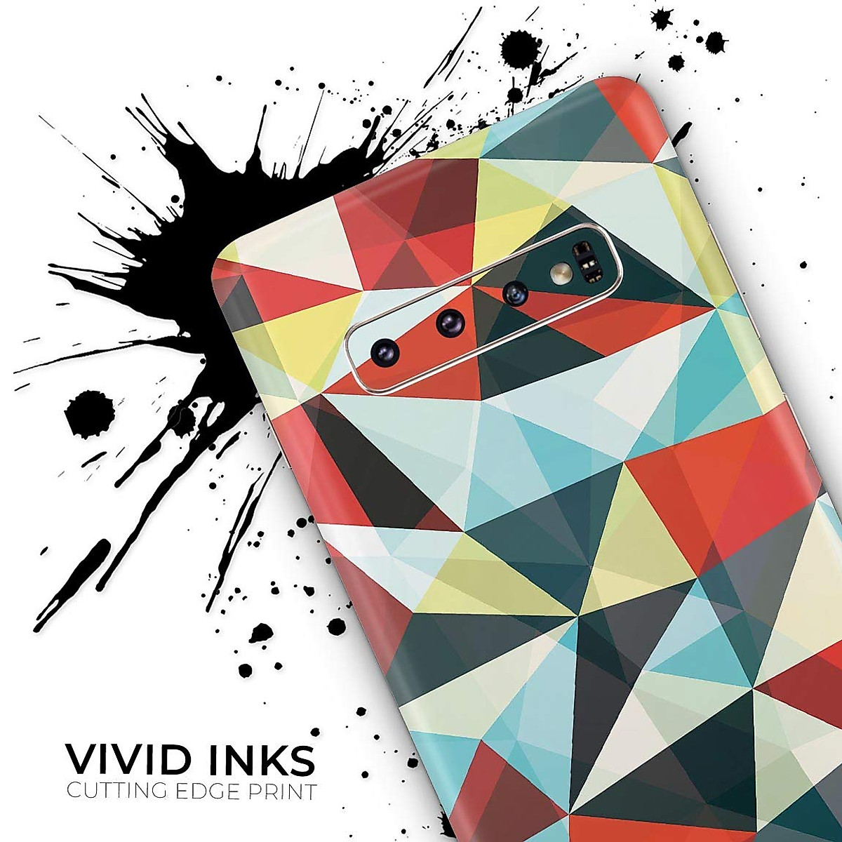 DesignSkinz Vector Red and Blue 3D Triangular Surface Protective Vinyl Decal Wrap Skin Cover Compatible with The Samsung Galaxy S20 (Screen Trim & Back Glass Skin)