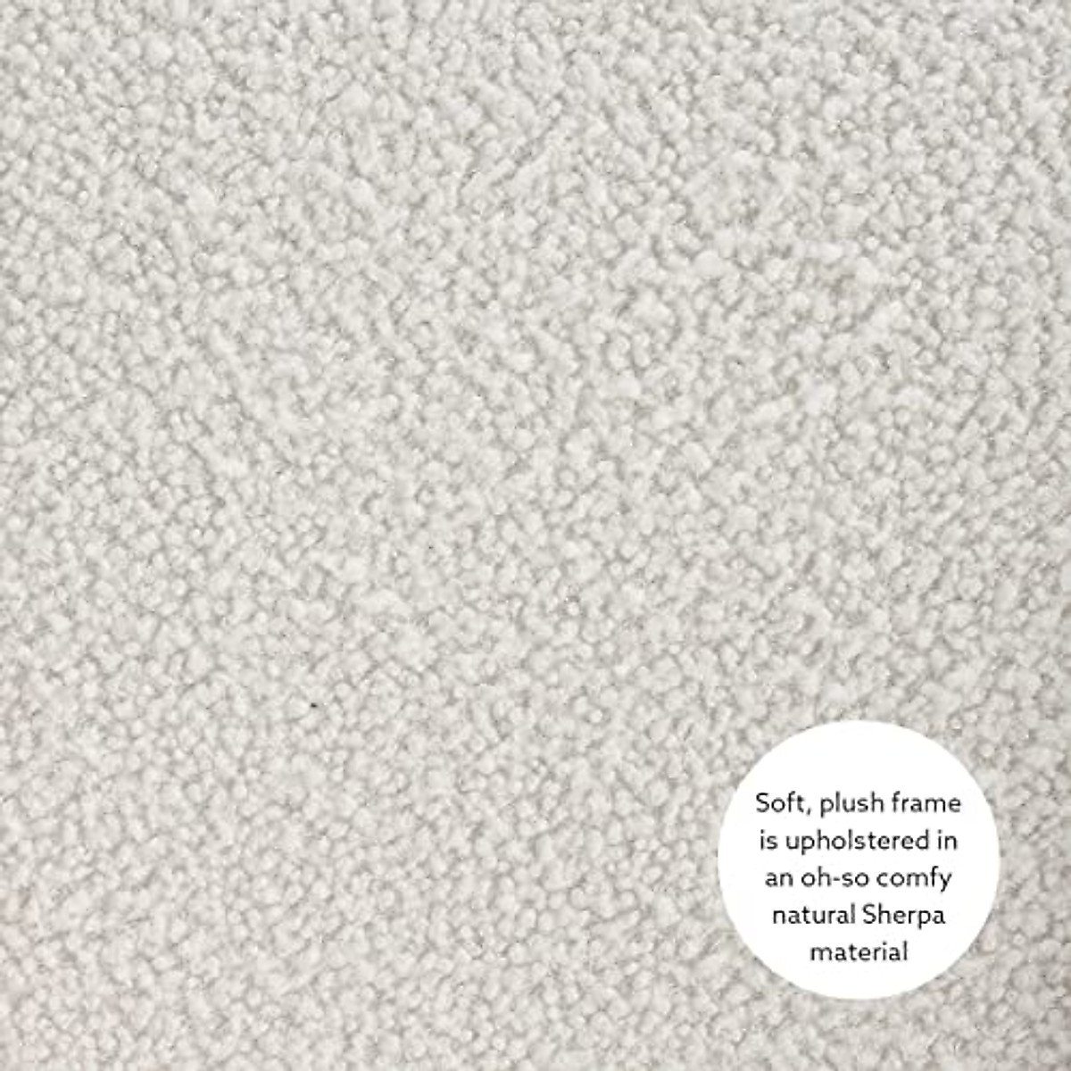 Linon Cream Sherpa Upholstered Swivel Chrome Base Clayton Office Chair