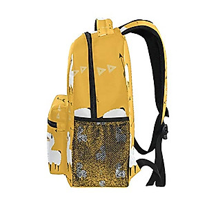 senya School Backpack Llama With Arrows Cute Bookbag Daypack One_Size