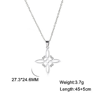 kkjoy Witches Knot Necklace Stainless Steel Magic Knot Pagan Wiccan Symbol Pendant 4-Pointed Celtic Knot Witchcraft Necklace for Women