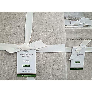 Pottery Barn Belgian Linen Flax Duvet Cover Full/Queen & Two Standard Shams ~*Flax*~