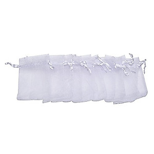 Mudder Organza Gift Bags Wedding Favour Bags Jewelry Pouches, Pack of 100 (2.8 x 3.5 Inch, White)
