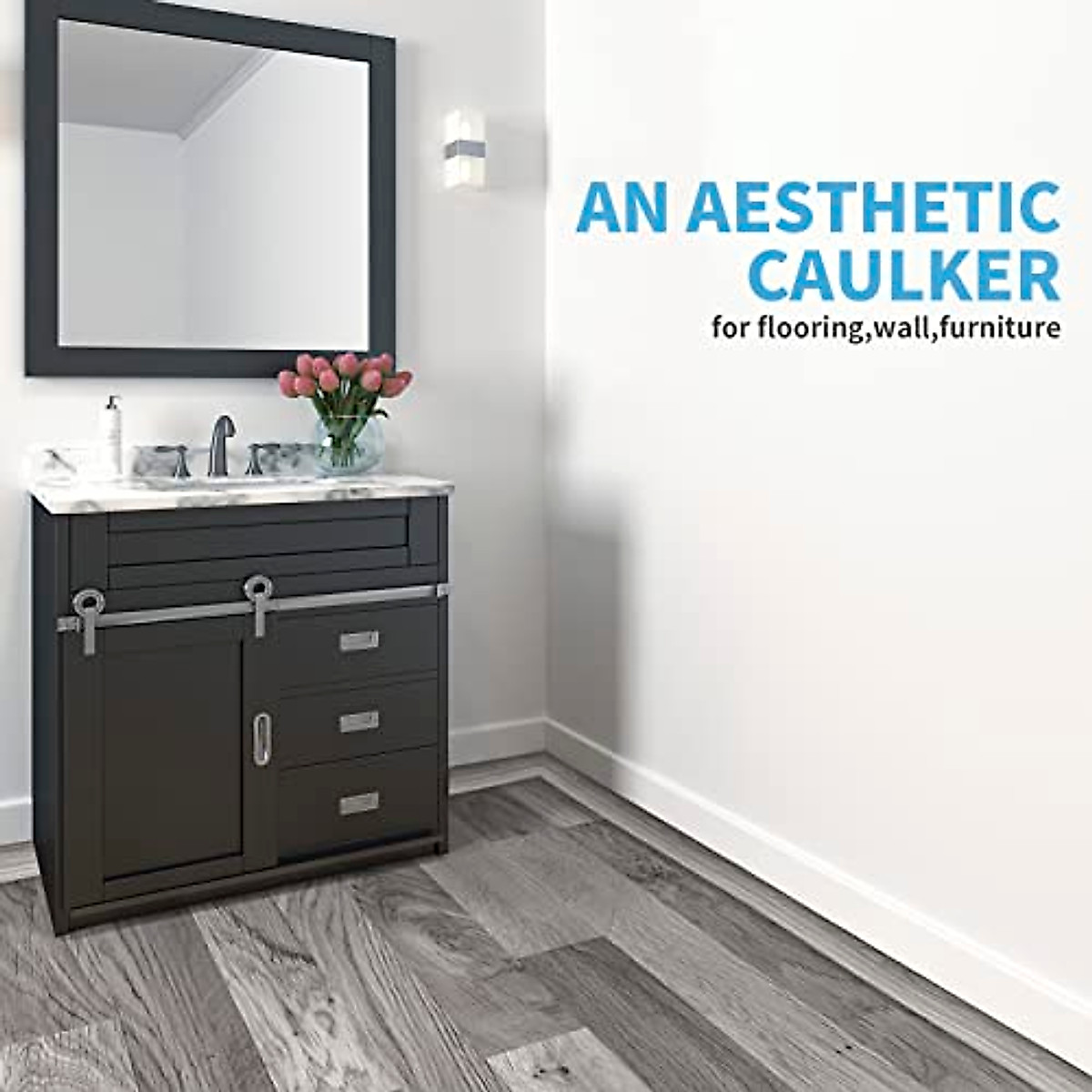 Art3d Self Adhesive Vinyl Floor Transition Strip, Laminate Floor Strip Floor Flat Divider Strip for Joining Floor Gaps,Carpet Threshold Transition,Floor Tiles（4 FT, 1.57in, Gray）