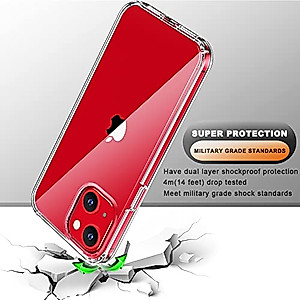 COOLQO Compatible for iPhone 13 Mini Case 5.4 Inch, with [2 x Tempered Glass Screen Protector] Clear 360 Full Body Protective Coverage Silicone 14 ft Drop Military Grade Shockproof Phone Cover