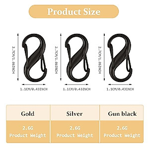 Ouligay 12 Pieces Zipper Locks Anti Theft, Zipper Locks for Backpacks, Tiny Small Mini S Carabiner Clip, Zipper Pulls Replacement for Camping Fishing Travelling Outdoor Sports