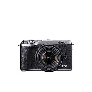 Canon Mirrorless Camera [EOS M6 Mark II] for Vlogging + EF-M 18-150mm Lens + EVF Kit|CMOS (APS-C) Sensor| Dual Pixel CMOS Auto Focus| Wi-Fi |Bluetooth| 4K Video, Silver